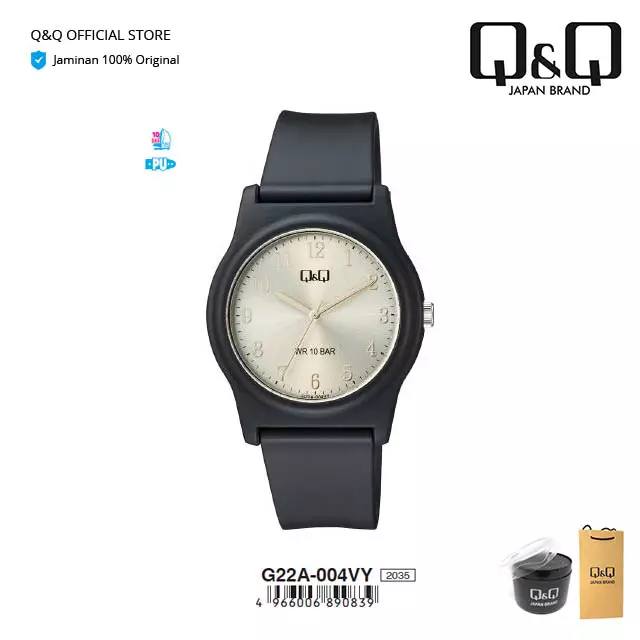 Jual Q&Q Q&Q QnQ QQ Jam Tangan Arloji Unisex Fashion Analog Karet Rubber - G22 G22A Tahan Air 10 ...