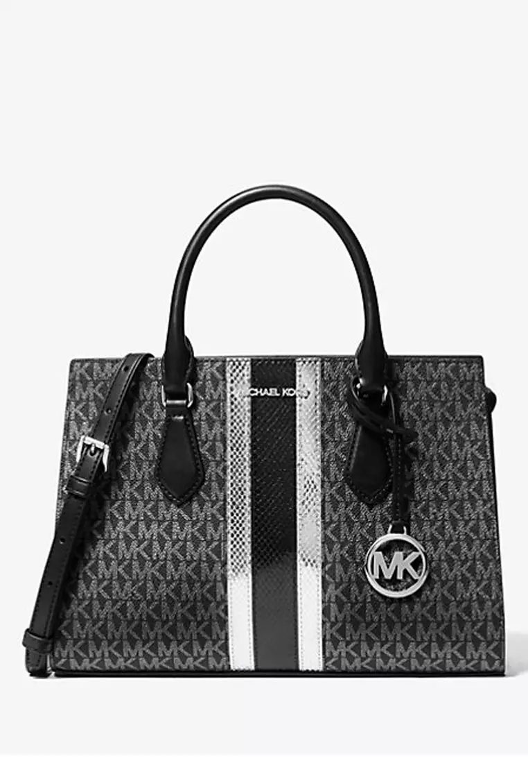 MICHAEL KORS Sheila Medium Signature Logo and Metallic Satchel 2024 | Buy MICHAEL KORS Online ...