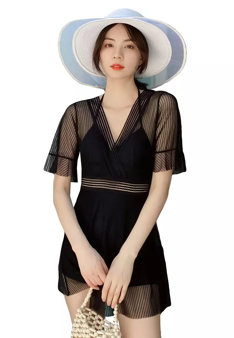Buy Zitique Sexy Tulle Big Backless One Piece Swimsuit 2024 Online