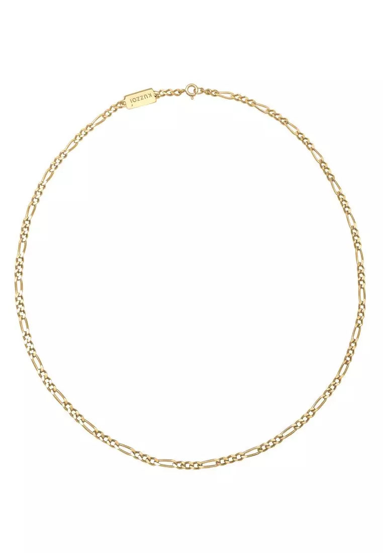 Buy Kuzzoi Necklace Men Figaro Chain Basic Massive in 925 Sterling ...
