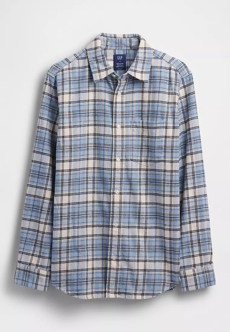 Buy GAP Cotton Relaxed Flannel Shirt 2026 Online | ZALORA
