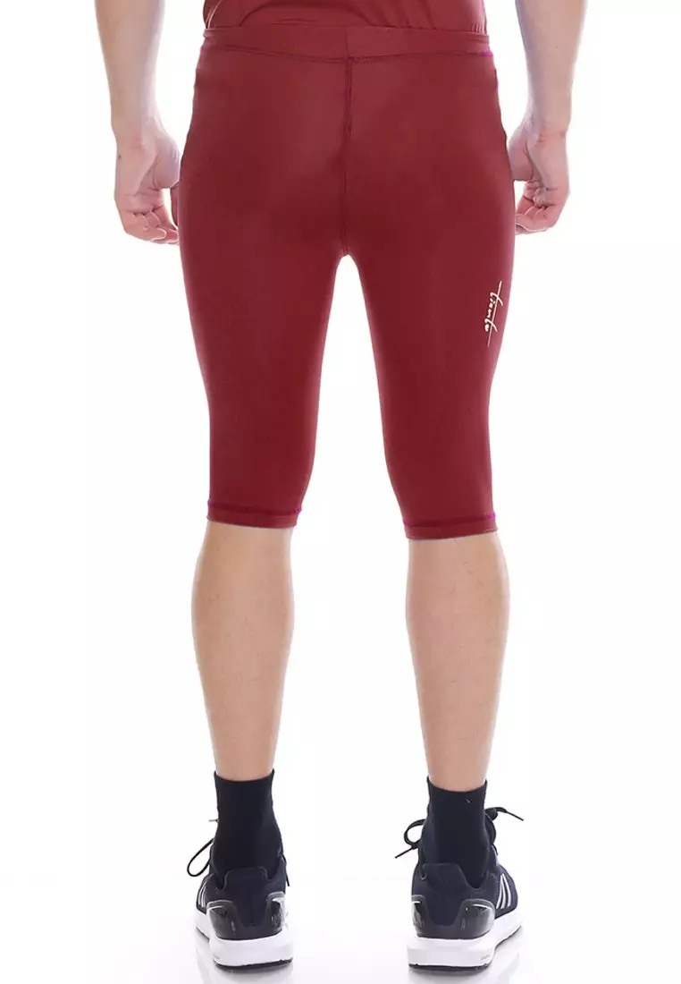 Jual Tiento Tiento Man Compression Half Pants Maroon Celana Legging ...