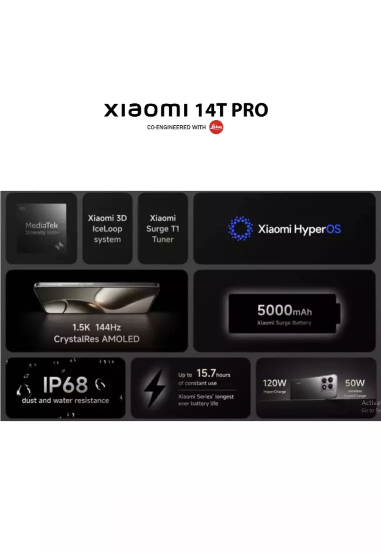 Buy Xiaomi Xiaomi 14T PRO 5G (12+256GB) Titan Blue Online | ZALORA Malaysia