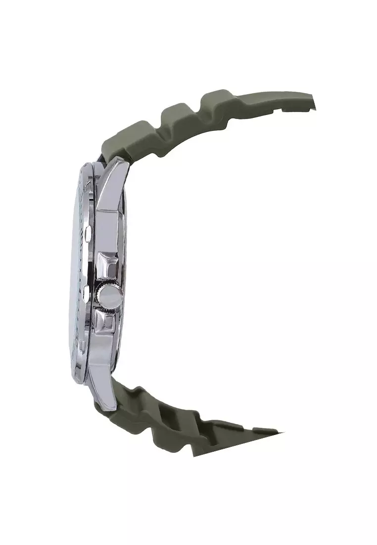 Jual CASIO Casio Jam Tangan Pria - Green Silver White - Rubber Strap ...