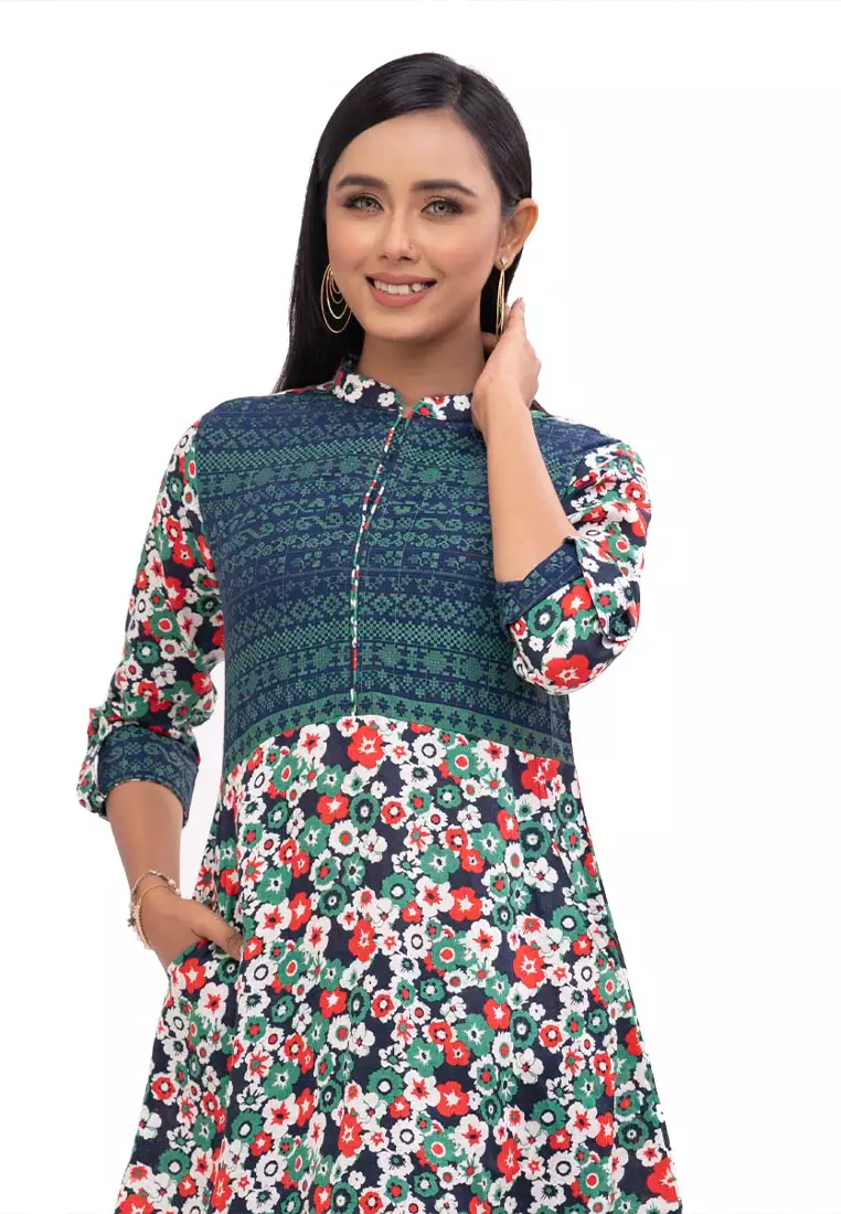 Buy Le Reve Le Reve Flower Pattern Ramie Cotton Tunic 2026 Online | ZALORA