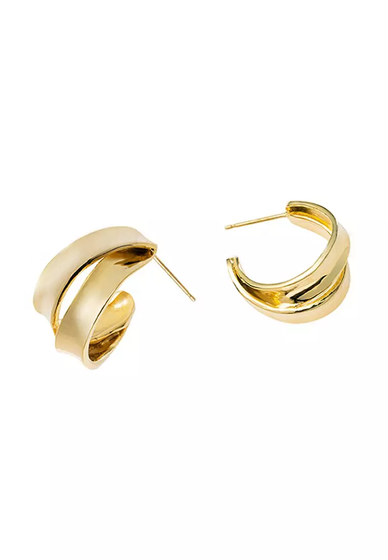 Buy CELOVIS Rowena Twist C-Hoop Drop Earring in Gold Online | ZALORA ...