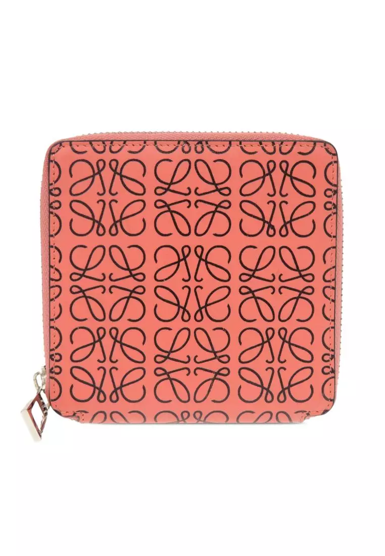 Buy LOEWE Pre-Loved Loewe Leather Anagram Square Zip Wallet 2026 Online ...