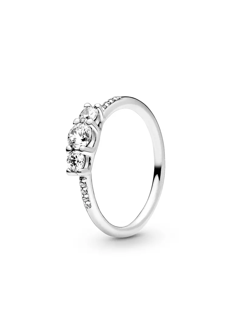 Buy Pandora Pandora Sterling Silver Three-Stone Ring Online | ZALORA ...