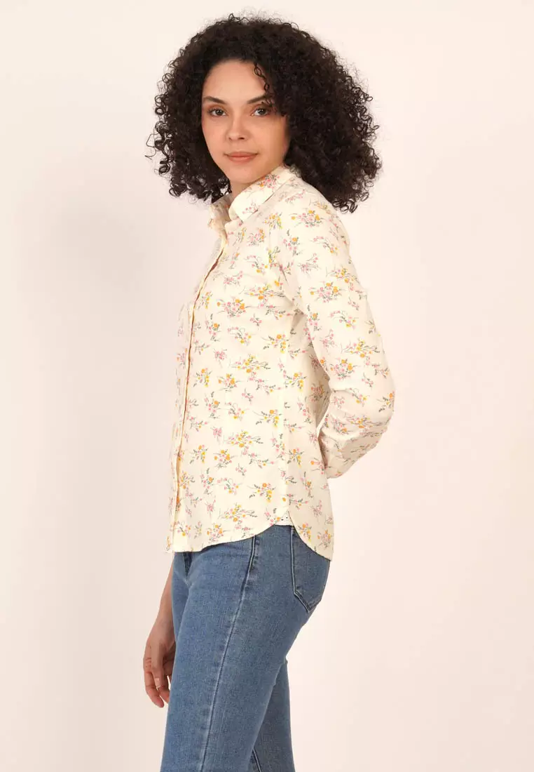 Buy nicole Nicole Fold-Over Collar Long Sleeve Front Button Opening Hem ...