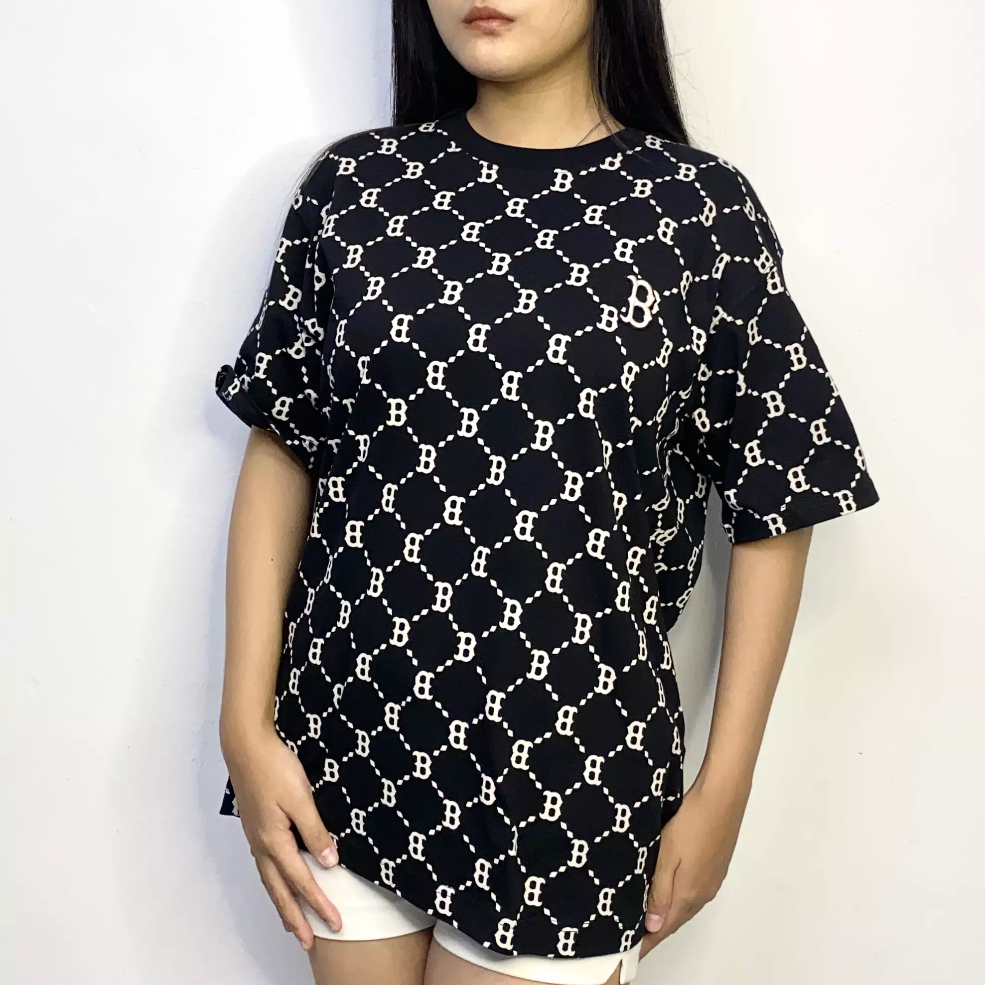 Jual MLB Kaos MLB B MONOGRAM WHITE BLACK LIMITED SERIES Tshirt 100% ...