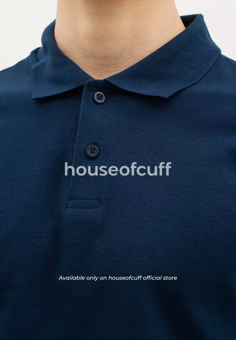 Jual House of Cuff Houseofcuff polo shirt kaos kerah polo lengan panjang slim fit Navy Original ...