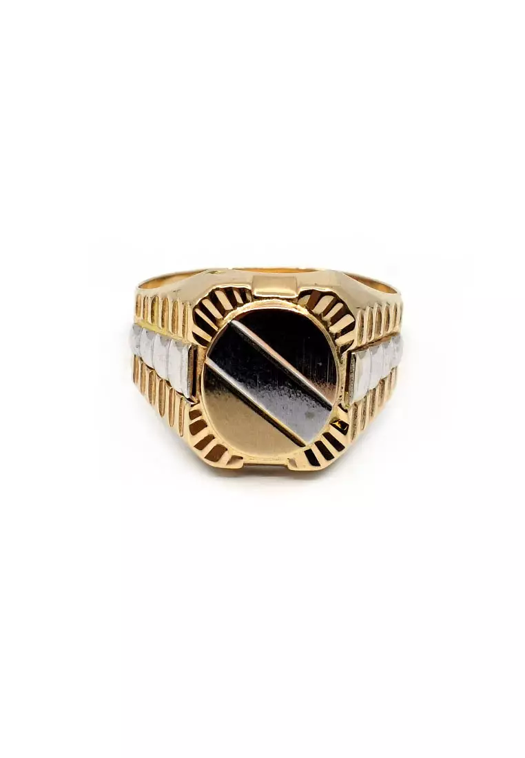 Buy CEBUANA LHUILLIER JEWELRY 18K Italian Made TriColor Gold Gents Ring ...