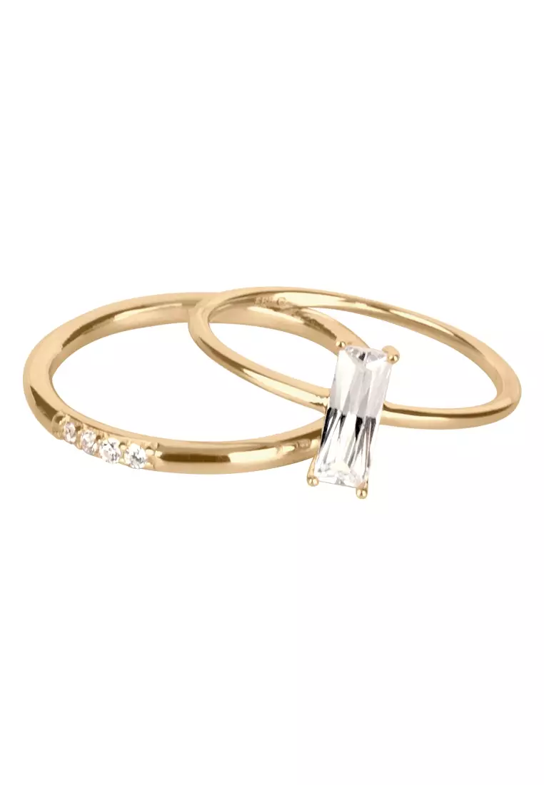 Buy Foundry Baguette Cut Ring Stacker 14k Gold 2025 Online | ZALORA Philippines