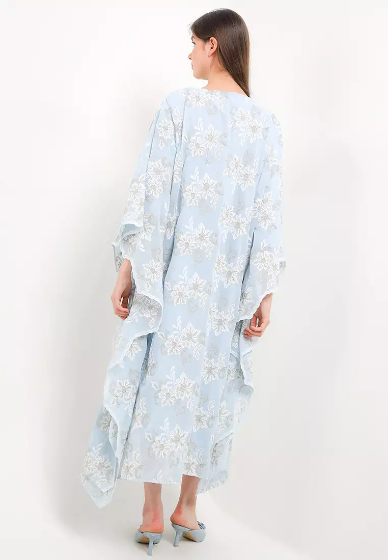 Jual Chic Simple Seq And Beaded Lace Gold Emb Chiffon Batwing Kaftan ...