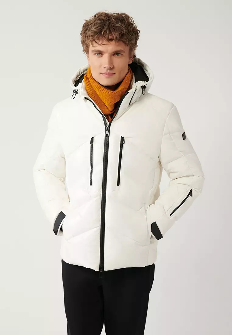 Buy Avva Men's White Goose Down Water Repellent And Windproof Puffer ...