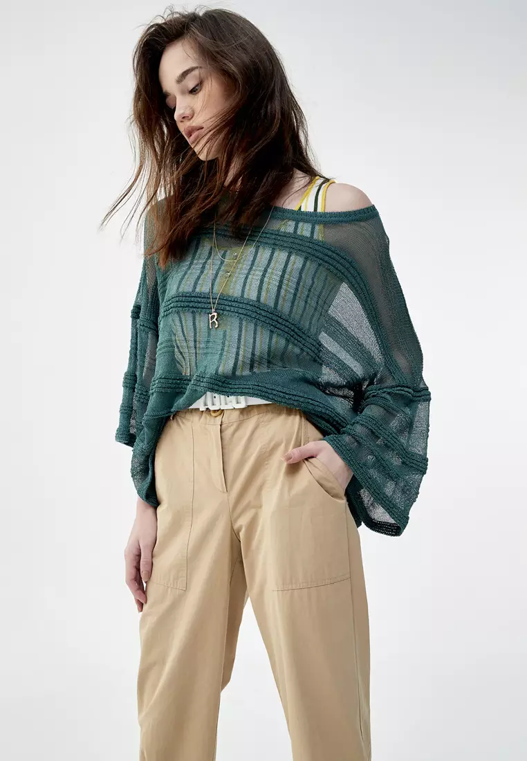 Buy iROO Oversize Translucent Knit Top 2025 Online | ZALORA Philippines