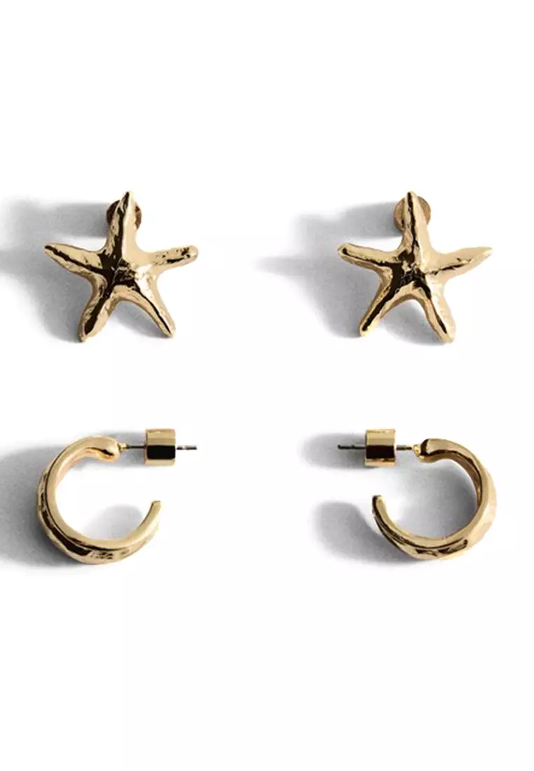 Jual Mango Set of Combined Textured Earrings Original 2025 | ZALORA ...