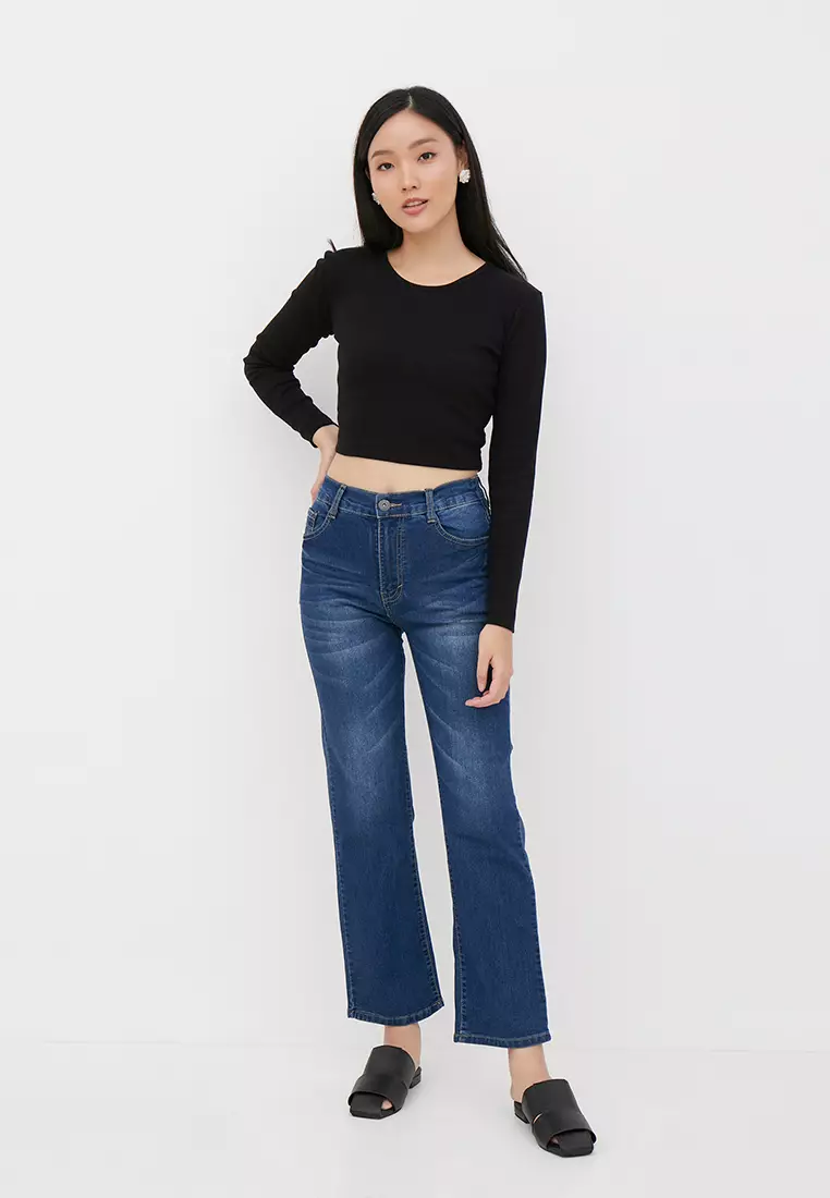 Jual Point One OLIVIA Dark Blue Jeans Original 2025 | ZALORA Indonesia