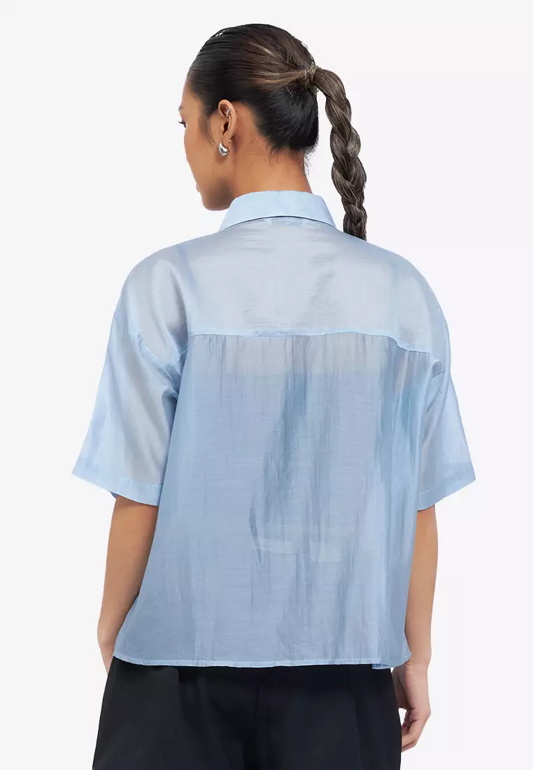 Jual COLORBOX Oversized Short Sleeve Sheer Shirt Original 2026 | ZALORA ...