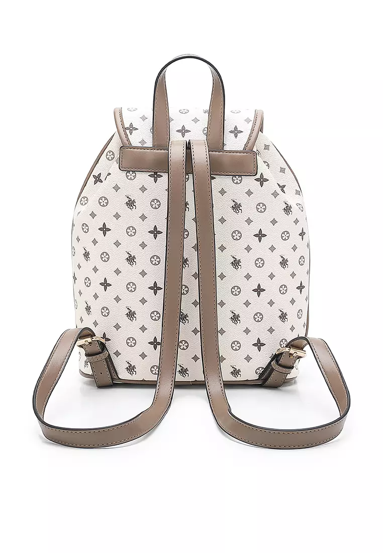 Buy Swiss Polo Women's Monogram Backpack - Taupe Online | ZALORA Malaysia