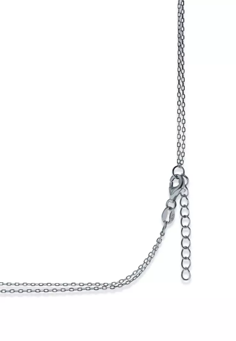 Buy Alfredulla Duo Crested Dots Silver 925 Zirconia Necklace 2025 ...