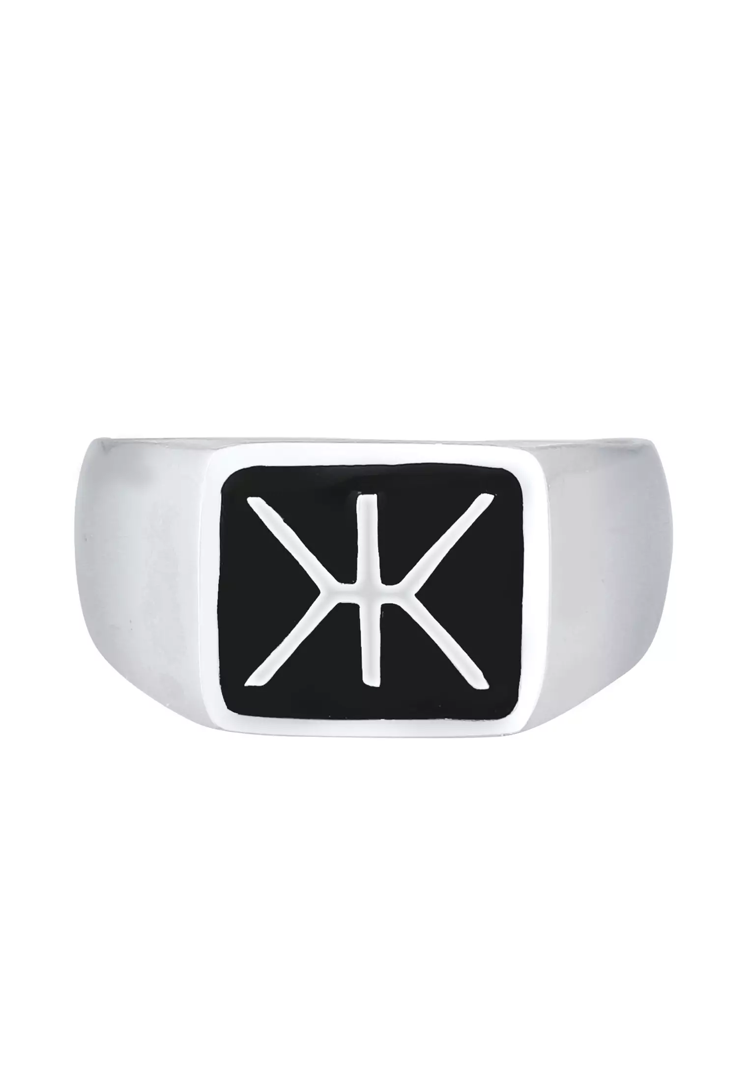 Buy Kuzzoi Men's Silver Logo Signet Ring 2026 Online | ZALORA