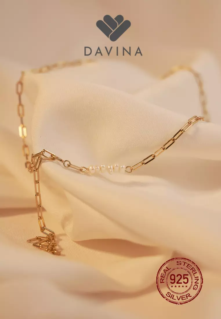 Jual DAVINA Jewelry DAVINA Ladies Carla Necklace Gold Color Sterling Silver 925 - Kalung Wanita ...