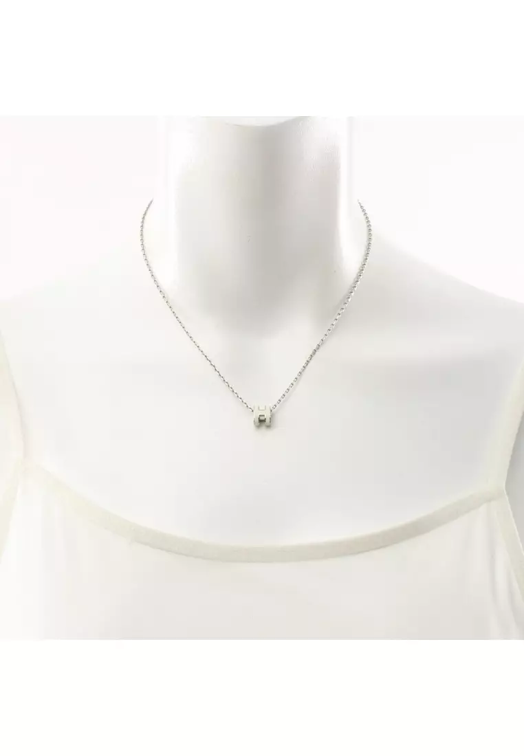 Buy Hermes Pre-Loved Hermès MINI POP H Mini Pop H necklace Silver white ...