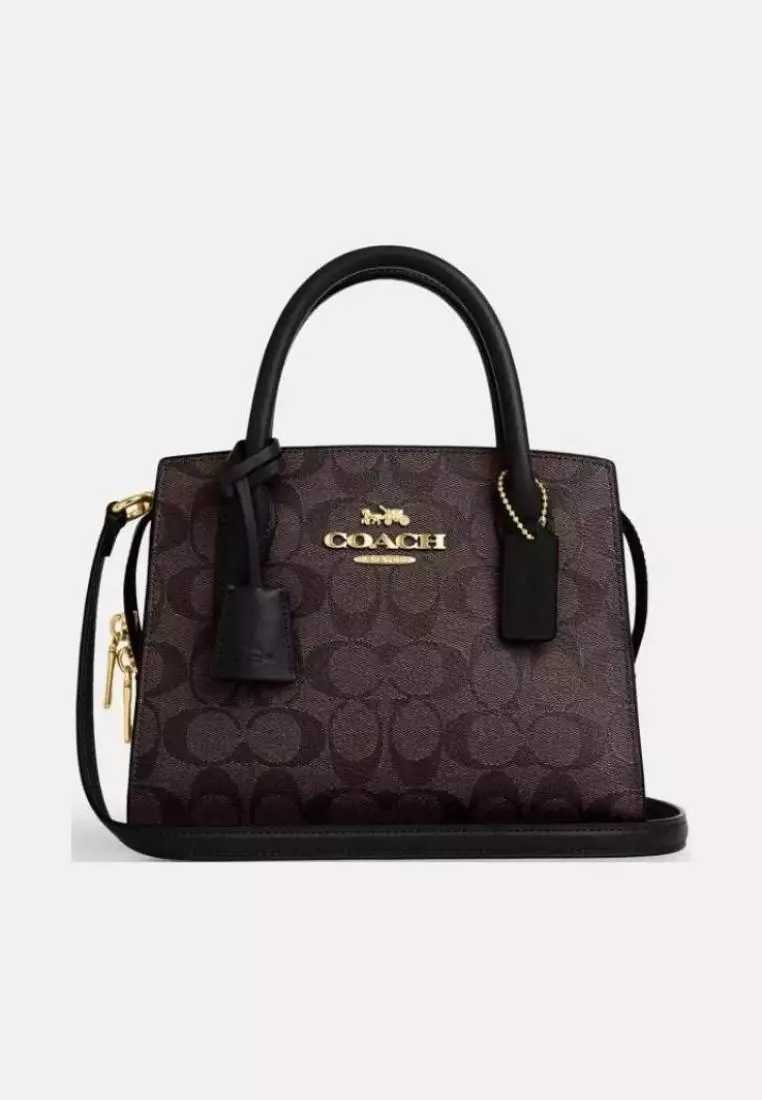 Jual Coach Coach Andrea Carryall In Signature Canvas Brown Black ...