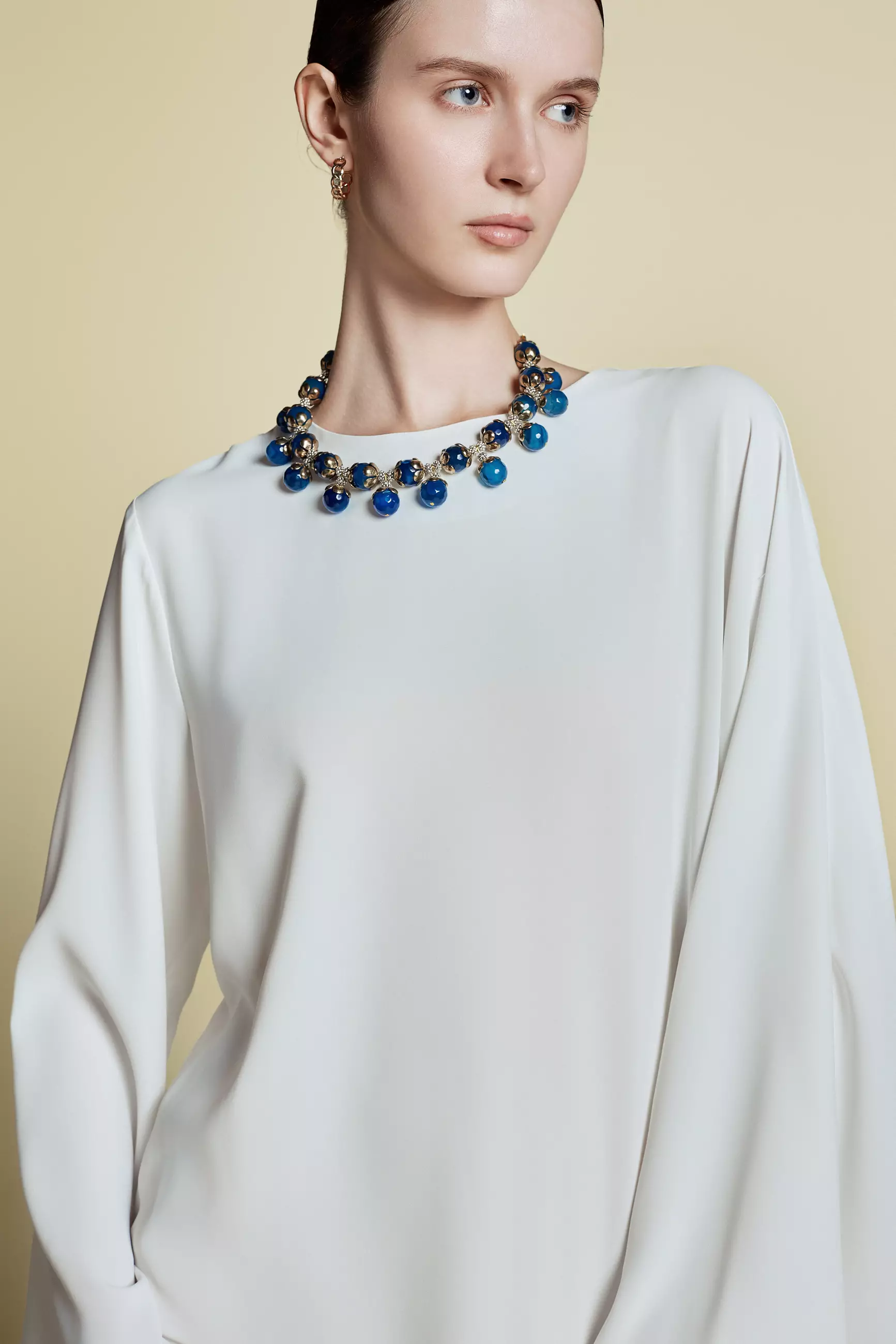 Jual Demure & Co DEMURE&CO - Asymmetrical Kaftan in Crepe de Chine ...