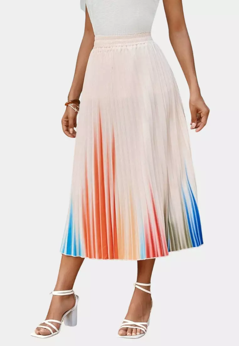 Buy ESTILO Colorblock Pleated Skirt 2024 Online | ZALORA Philippines