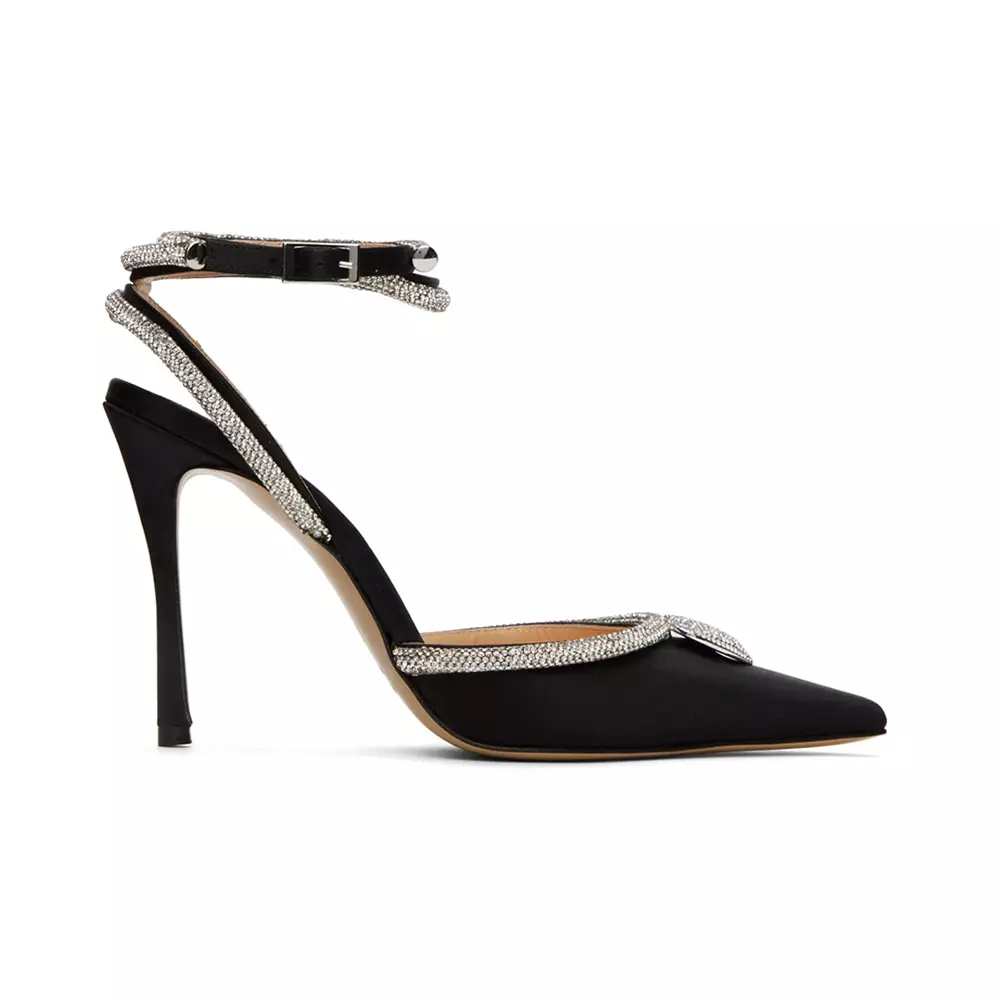 Jual Mach & Mach Mach & Mach Crystal 100 Heart Satin Heels Black ...