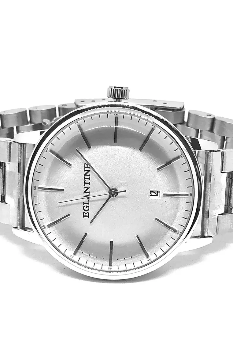 Buy EGLANTINE Paname 40mm Unisex Silver Alloy case Quartz Watch, White ...