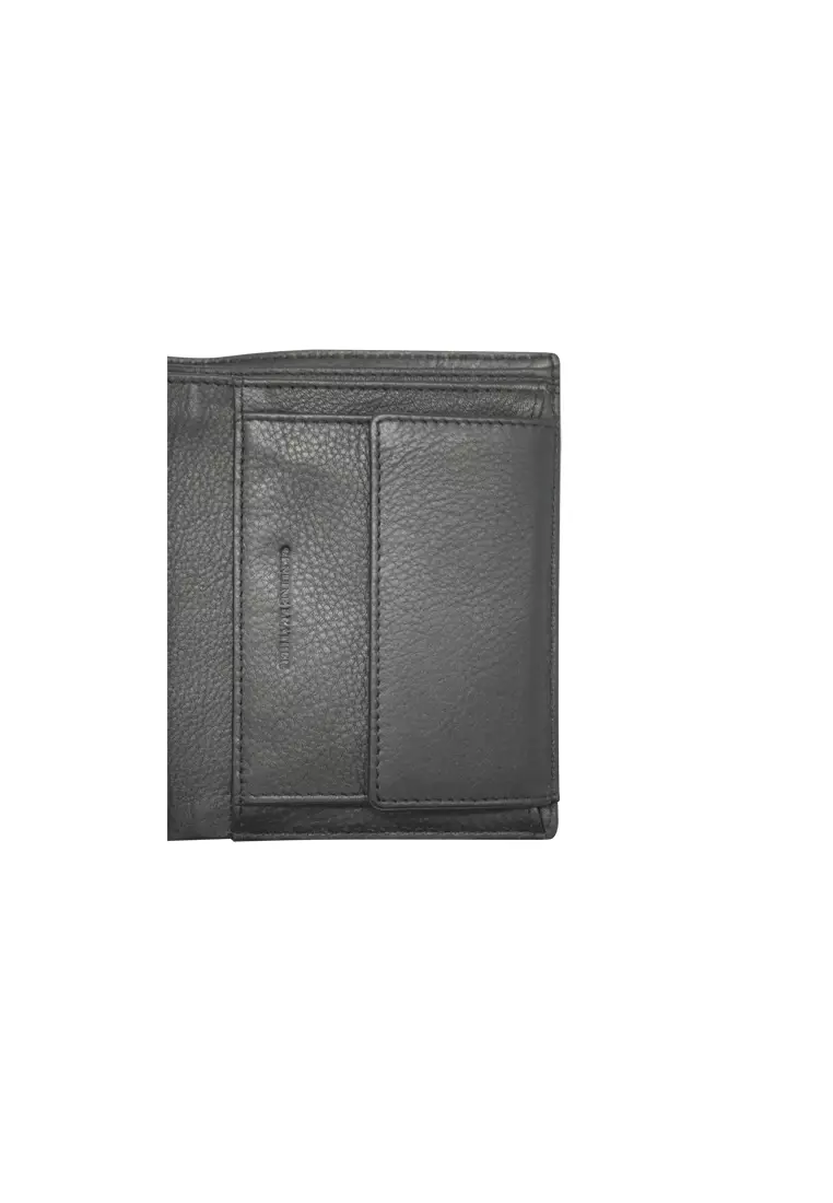 Buy Oxhide Full Grain Leather Black Bifold Wallet Men with Coin Pouch ...