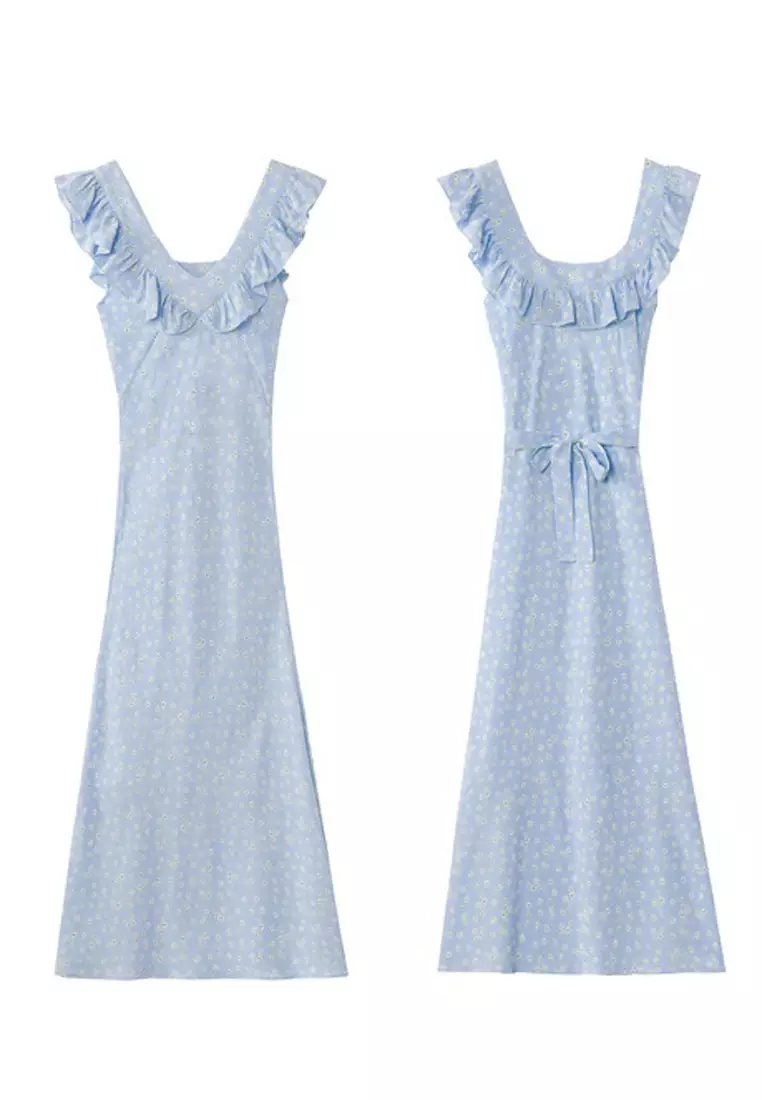 Buy Solace Printed Ruffle Sleeveless Dress 2026 Online | ZALORA