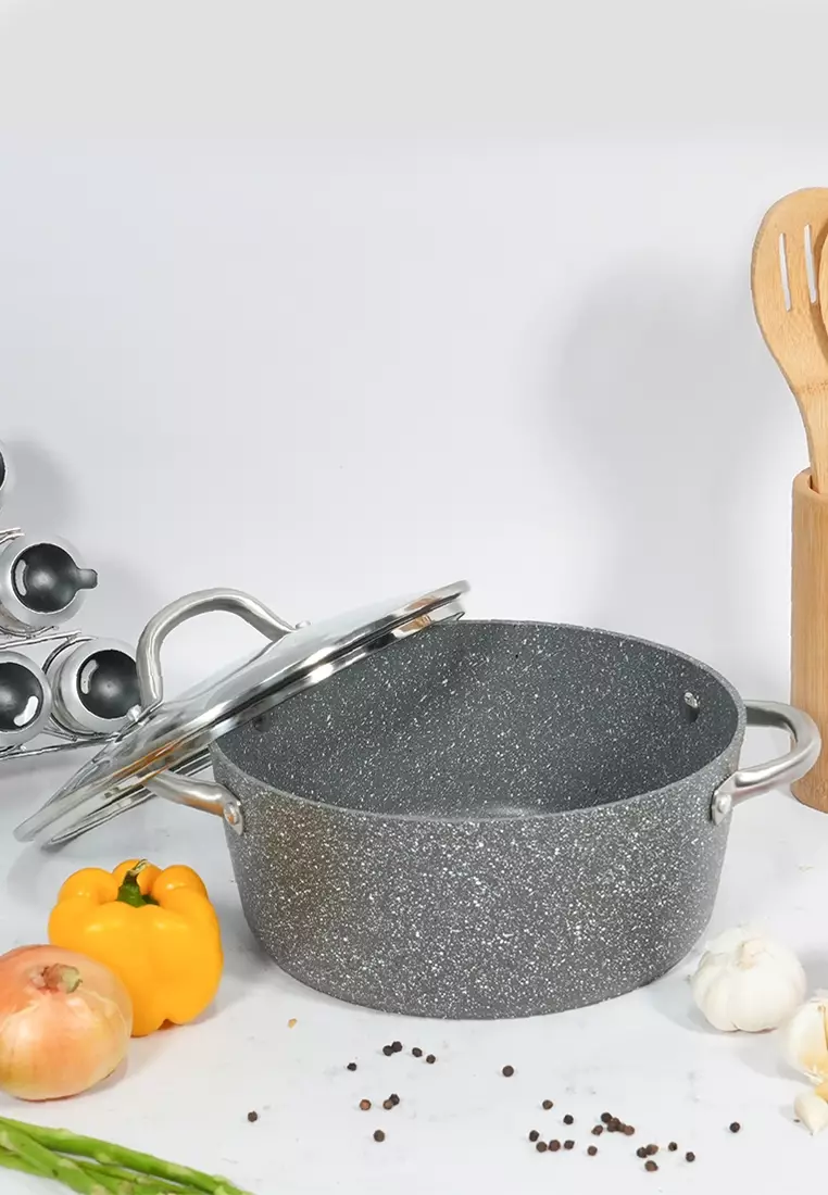 Buy Masflex Masflex 24cm Stone Forged Casserole With Lid 2025 Online ...