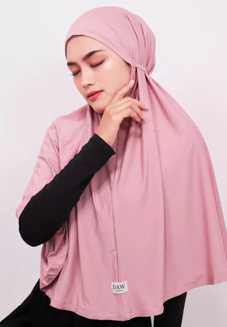 Jual DAW Project DH014 Hijab Instan Bergo Dusty Pink Original 2025 | ZALORA Indonesia