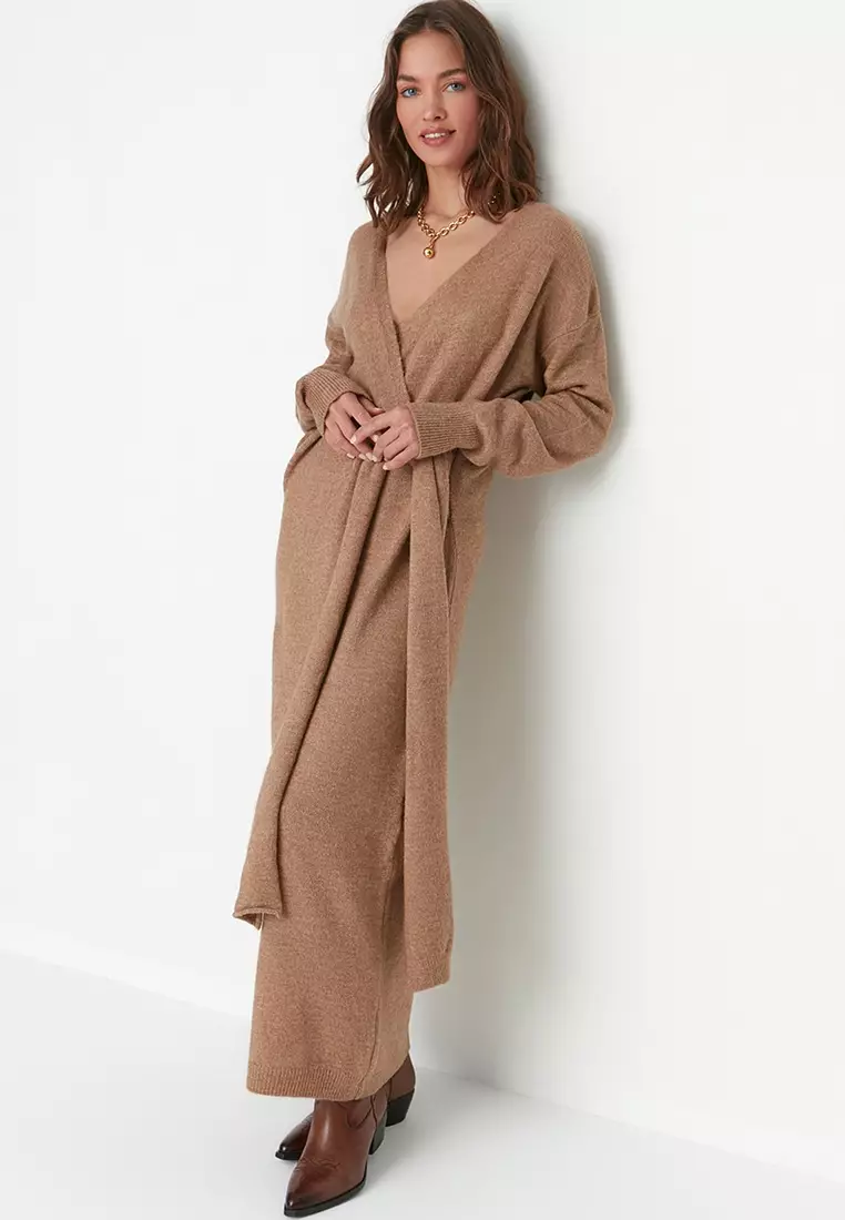 Buy Trendyol Double Breasted Collar Maxi Dress Online Zalora Malaysia