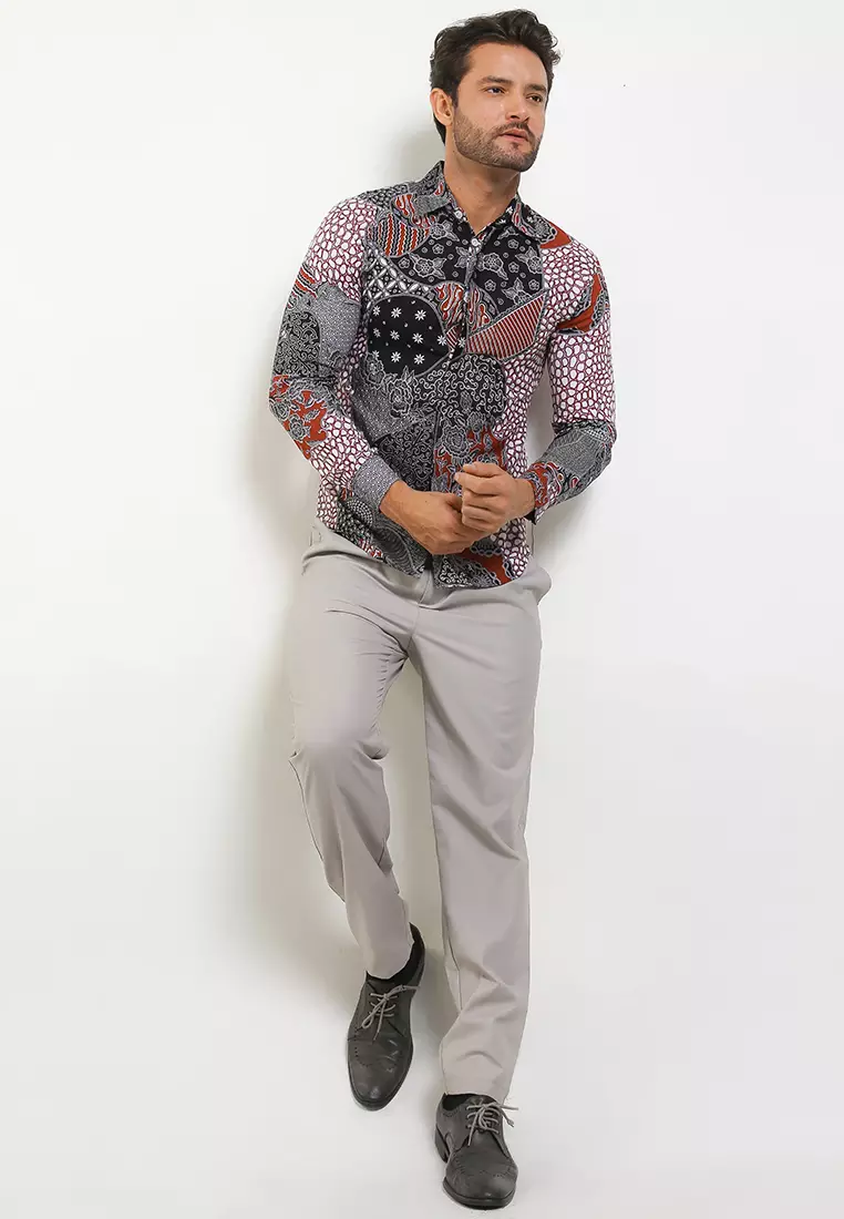 Jual Elshanum Batik Andonios Kemeja Batik Premium Pria Casual Modern ...