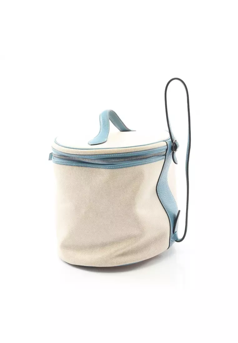 Buy Hermès Pre-Loved Hermès Intercity ecru blue jean Handbag vanity bag ...