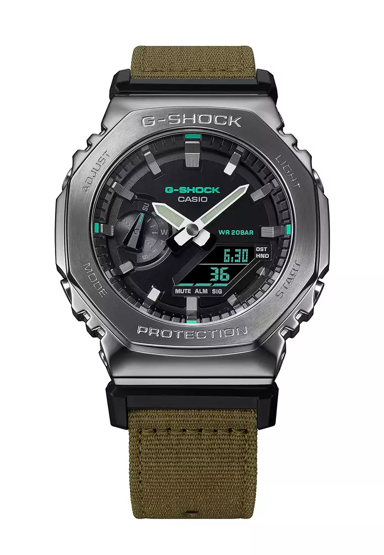 Buy G-Shock GM-2100 Men's Analog Digital Metal Covered Watch Cloth Band ...