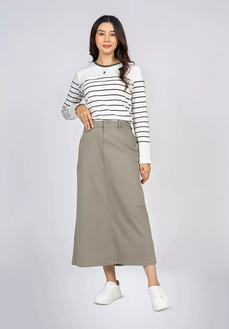 Jual C2 Outfitters C2 Zabbel Green Long Skirt Wanita Original 2025 ...