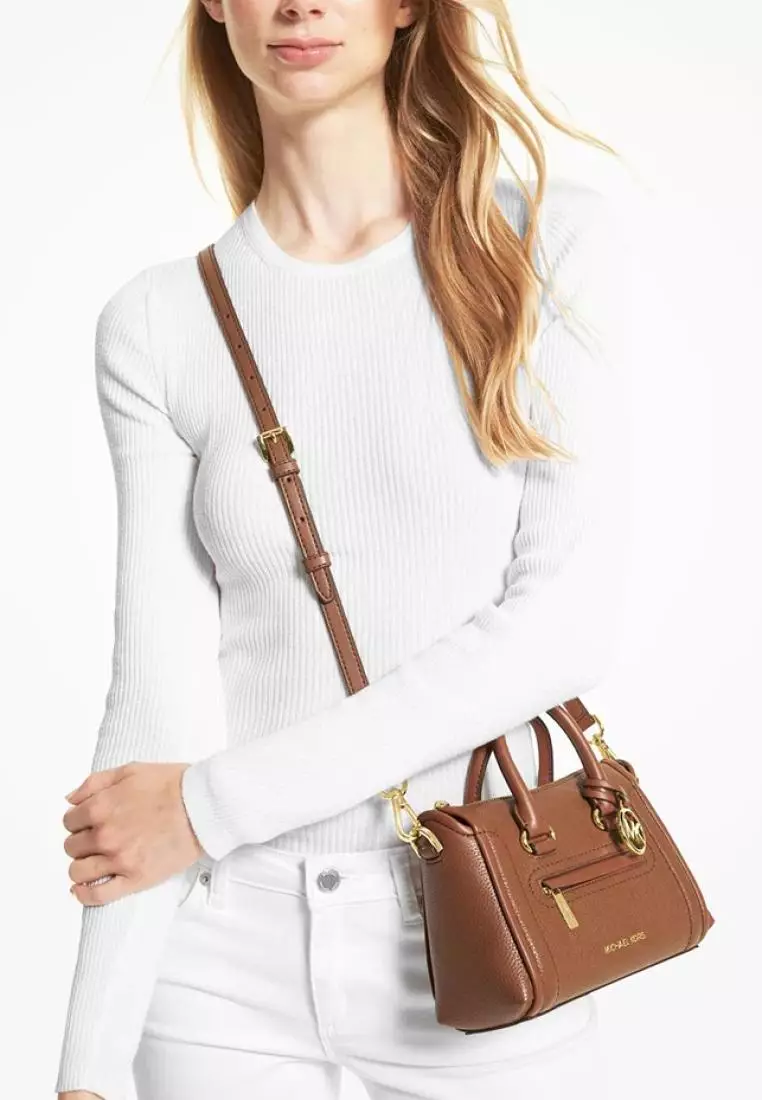 Jual Michael Kors Michael Kors Carine Extra-Small Pebbled Leather Satchel Luggage Original 2025 ...
