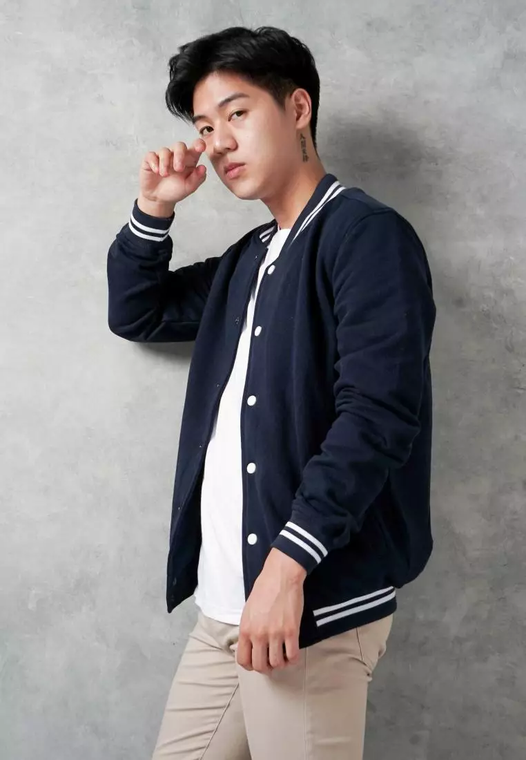 Jual Kale Clothing Kale Jacket Boston Navy / Varsity Jacket Bomber ...
