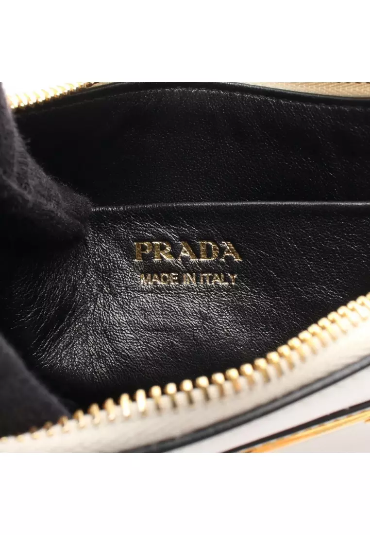 Buy Prada Pre-Loved Prada SOFT CALF Arke Handbag leather off white 2WAY ...