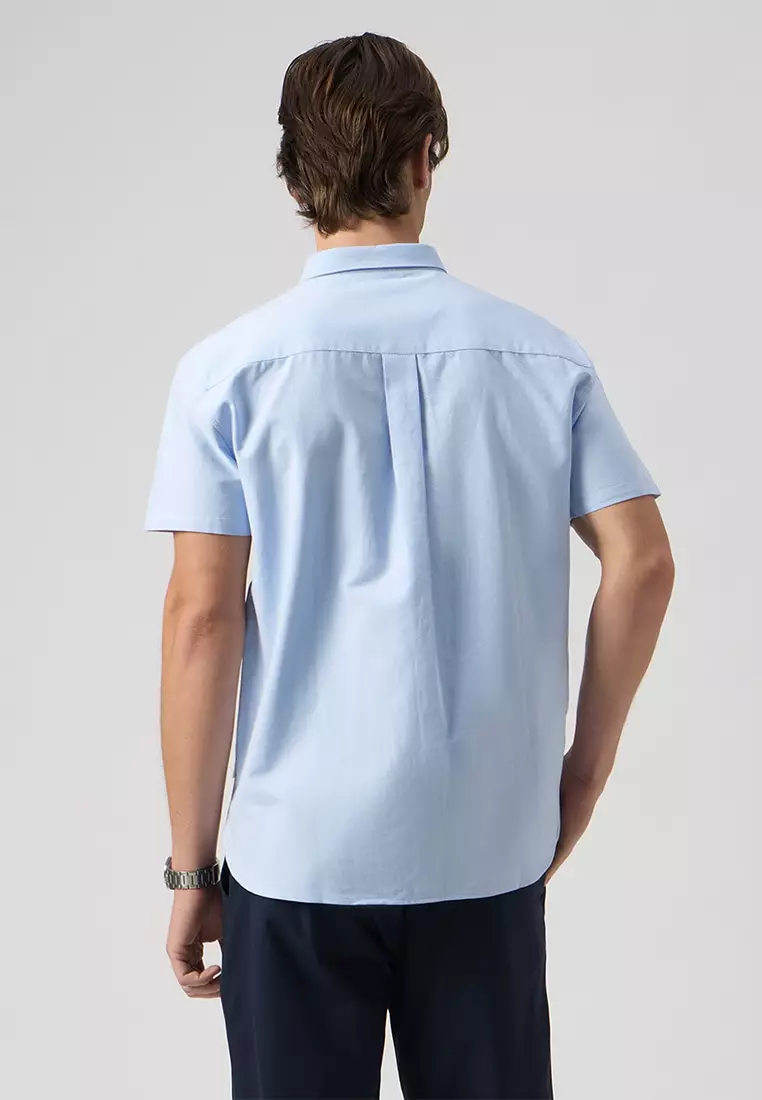 Buy MEMO Slim Fit Short Sleeve Shirt with Hidden Placket 2026 Online ...