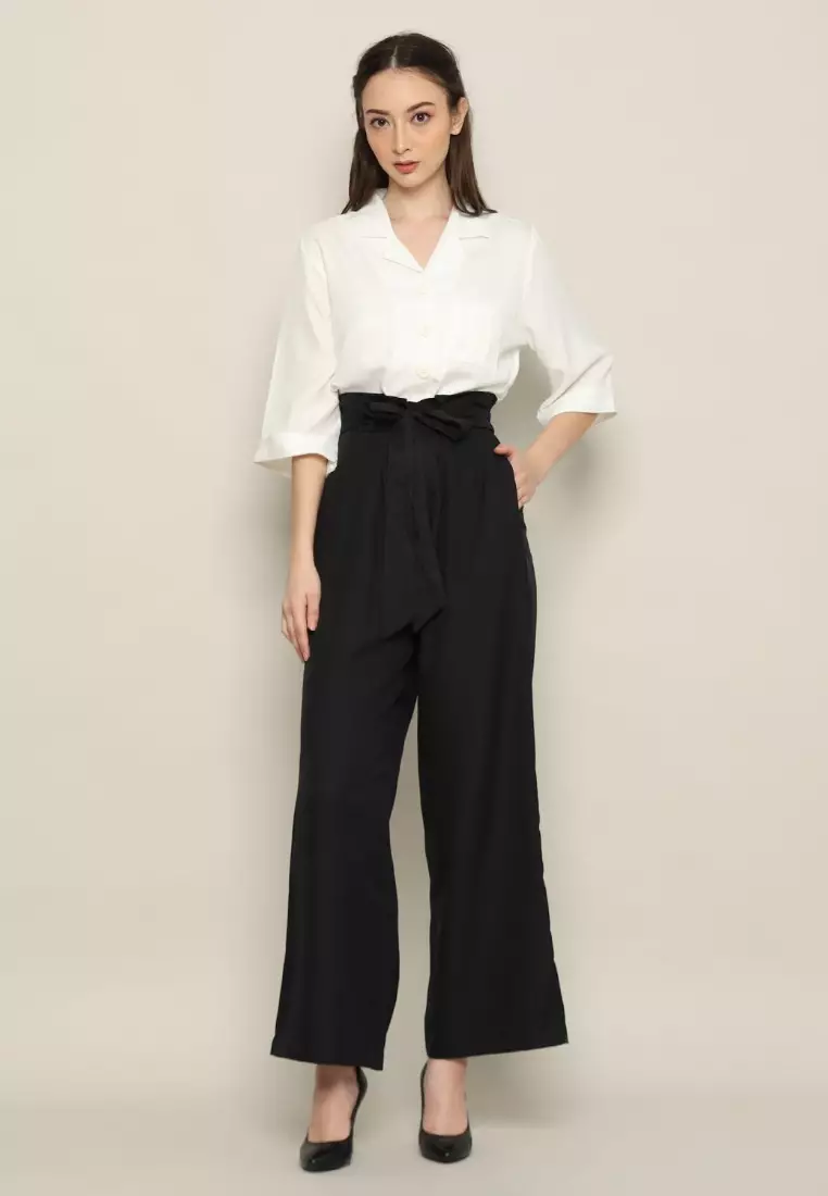 Jual FAME Celana Tied Kulot Wanita Hitam - 9410549 Original 2025 ...