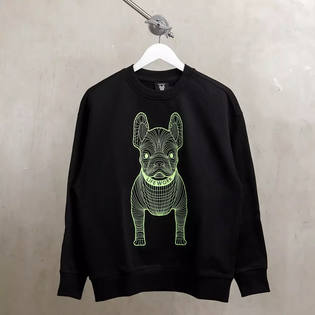 Jual LIFEWORK Sweater LIFE WORK RADOG NEON BLACK SWEATSHIRT 100% ...