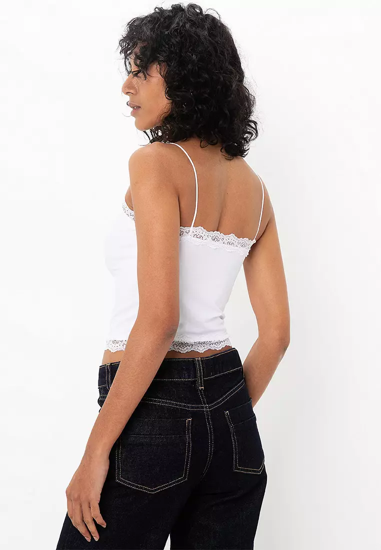 Buy ONLY Vicky Lace Seamless Cropped Top Online | ZALORA Malaysia