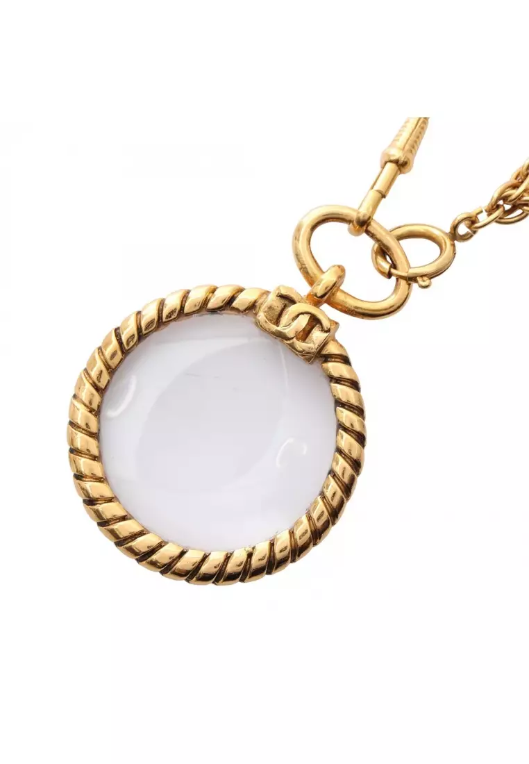 Buy Chanel Pre-Loved Chanel coco mark Loupe necklace GP gold vintage ...
